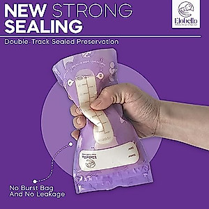 EloBello Breastmilk Storage Bag100-Pack 7oz Breast Milk Storage Bags Freezer BPA Free – Leakproof Double Zip Milk Bags for Breastmilk Refrigeration – Self-Standing Disposable Breastmilk Storage