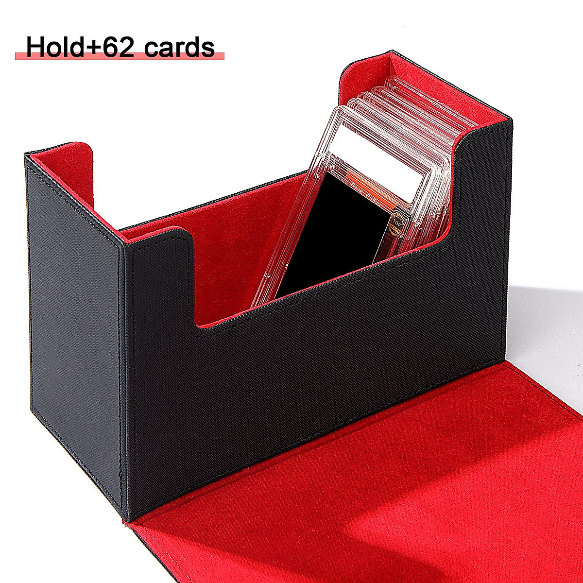 Epakh Graded Deck Card Storage for 32 4-Screw Trading Cards or 32 Graded Cards, Deck Trading Cards Box Holding Compatible with TCG MTG Storage Boxes for Baseball Play Cards(Black)