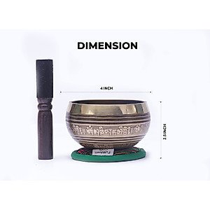 Full Moon Craft's Spiral Tibetan Singing Bowl Set for Yoga, Meditation, Mindfulness, Easy to Learn and Best for Gift