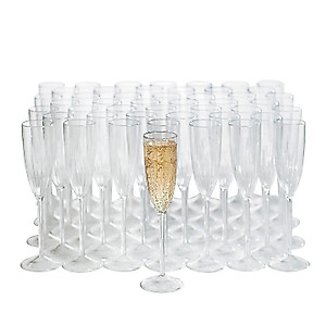 Fun Express Premium Plastic Etched Champagne Flutes Bulk 100 Ct