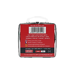 OPRO Snap-Fit Instant Level Adult and Youth Sports Mouthguard for Braces with Strap, Gum Shield for Hockey, Lacrosse, Rugby, MMA, Boxing and Other Contact and Combat Sports (Green, Mint Flavoured)