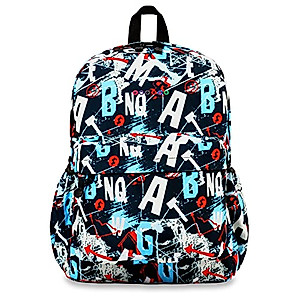 J World New York Oz School Backpack for Girls Boys. Cute Kids Bookbag, Graffiti, One Size