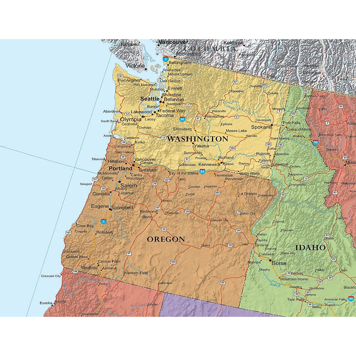 24x36 World and USA Classic Premier 3D Two Wall Map Set (Laminated)