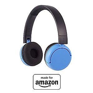 Made for Amazon, Volume Limiting Bluetooth BuddyPhones, PopTime in Blue. Ages (8-15)