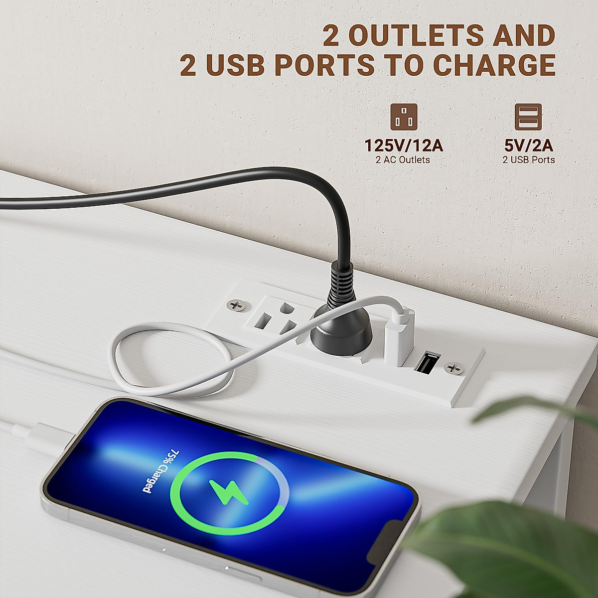 YaFiti Dresser TV Stand with Power Outlet, 43" Long Dresser for Bedroom with 10 Fabric Drawers, Chest of Drawers for Living Room, Hallway (White)