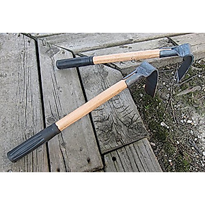 Forged Hoe, Forged Adze Grubbing Hoe, Solid Mattock Pick Digging Tool, 17-Inch Mini Grub Hoe 1LB