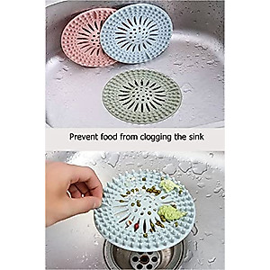 Hair Catcher Rubber Stopper Shower Drain Covers for Bathroom, Bathtub, Handbasin, Tub, Kitchen, Sink, Strainer, Sewer, Plug, Filter, Trap, Home, Drain Protectors, Easy to Install and Clean 5 Pack