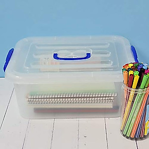 Leendines 8 Liter Clear Plastic Storage Bins, 2 Packs Storage Boxes with Lids