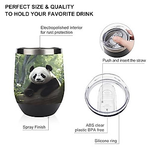 WYUSPGK 304 Stainless Steel Insulated Cup, Lovely Panda Print Smooth Rim, Durable & Reusable - Perfect for Office, Home, And Travel