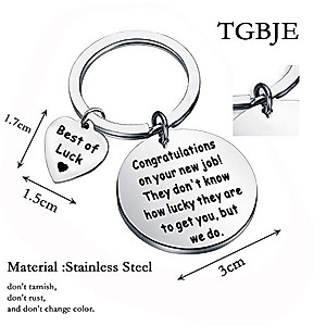 TGBJE Congratulations On Your New Job Keychain Best Of Luck Key Rings New Job Gift Coworker Leaving Gift (New job keychain)…