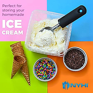 64-oz. Square Clear Deli Containers with Lids | Stackable, Tamper-Proof BPA-Free Food Storage Containers | Recyclable Space Saver Airtight Container for Kitchen Storage, Meal Prep, Take Out | 20 Pack