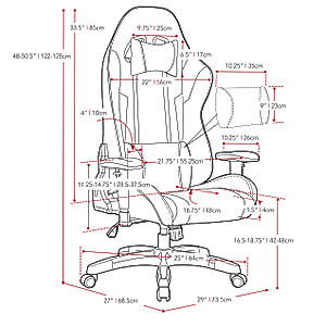 CorLiving Gaming Chair, Black/Gold