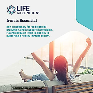 Life Extension Iron Protein Plus – Highly Absorbable Form of Irons Supplement for Red Blood Cell & Protein Production – Once Daily - Gluten-Free, Non-GMO, Vegetarian – 100 Capsules