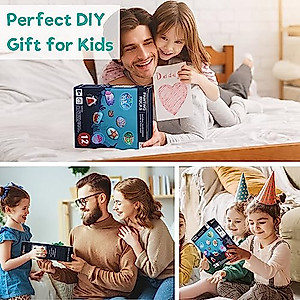 Simetufy 12 Rocks Painting Kit, Glow in The Dark Rocks to Paint, Arts and Crafts for Kids, Smooth Flat Rocks with Art Supplies, Creative Outdoors Activity Kit for Boys Girls, Ages 4-6, 6-8, 8-12+