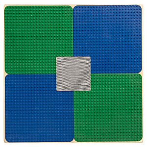 Wood Designs - TP3131PGN20-BG -TP3131PGN20 Time-2-Play Duplo Compatible Square Table with Storage for Kids, Blue & Green