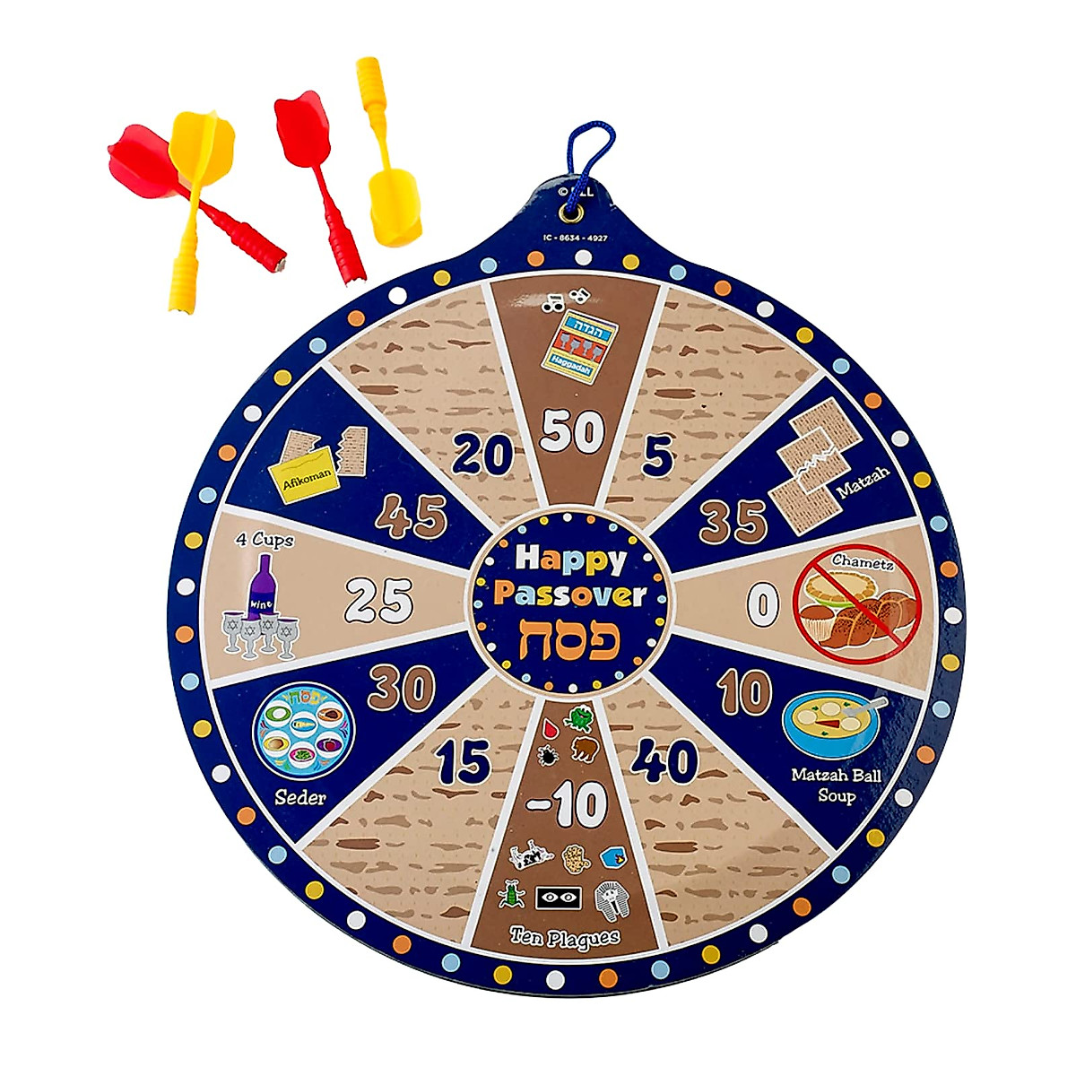 Rite Lite Passover Magnetic Dart Game Gift Set - Passover Dart Board, Passover Games, Passover Toy Dart Gift Set for Kids and Adults Alike, Educational & Fun Passover Gift for Pesach & All Seder Long!