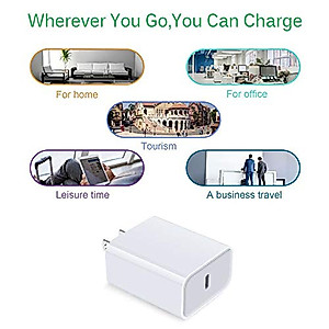 USB C Wall Charger, 18W PD 3.0 Fast Charger Plug Box Power Adapter Type C Charging Block Brick Cube for iPhone 13/SE/12 Mini/11 12 Pro/12 Pro Max/XS/XR/X/8/8 Plus,Pad Pro,Samsung Galaxy S21 S20 Ultra