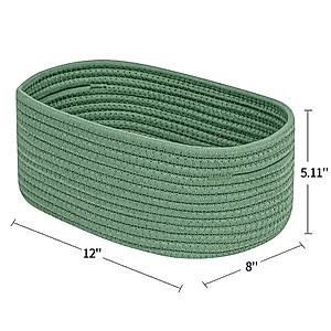 CubesLand Cube Shelf Closet Storage Baskets Bins Set 2,Woven Basket for Organizing/Storage,Long-lasting &Skin-friendly Toy Storage Basket Bin,Stylish Room Decor Basket,Cotton Rope Basket Green