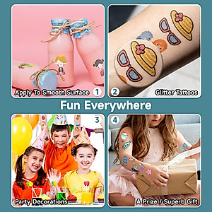 EMOME 204 Sheets Glitter Tattoos for Kids,Individually Wrapped Kids Temporary Tattoos for Girls Boys, Party Favors Birthday Supplies Goodie Bags Stuffers for Kids