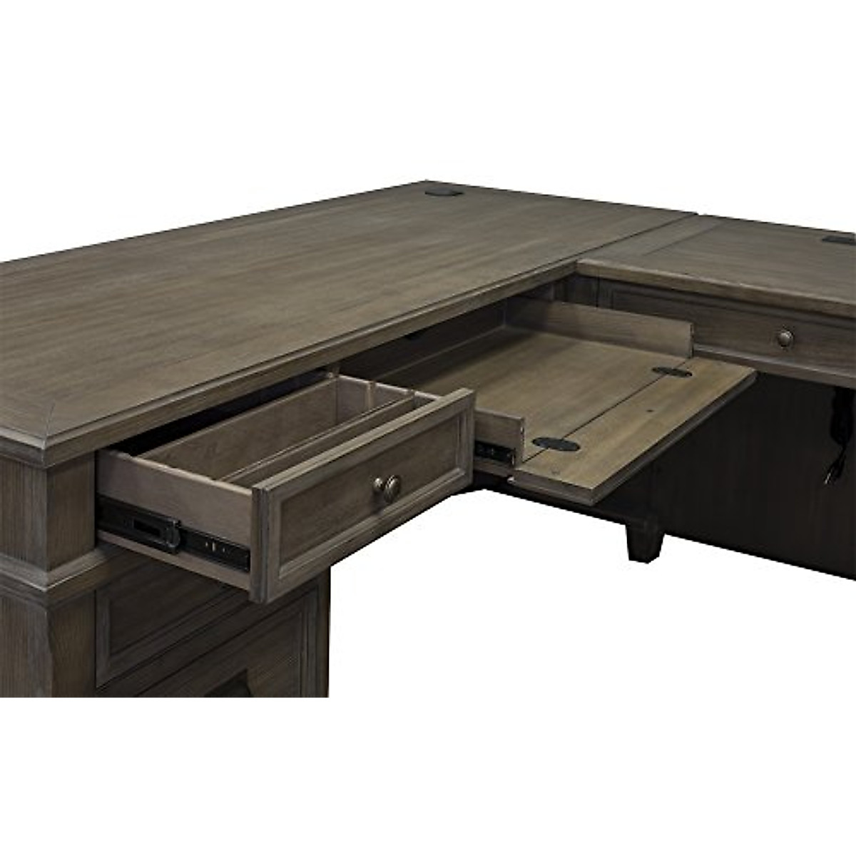 Martin Furniture Desk And Return, Weathered Dove