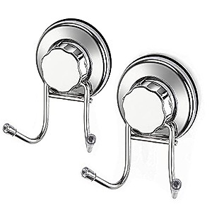 iPEGTOP 3in1 Suction Cup Shower Caddy Bath Wall Shelf + Soap Dish Holder + 2 Pack Strong Suction Cup Hooks