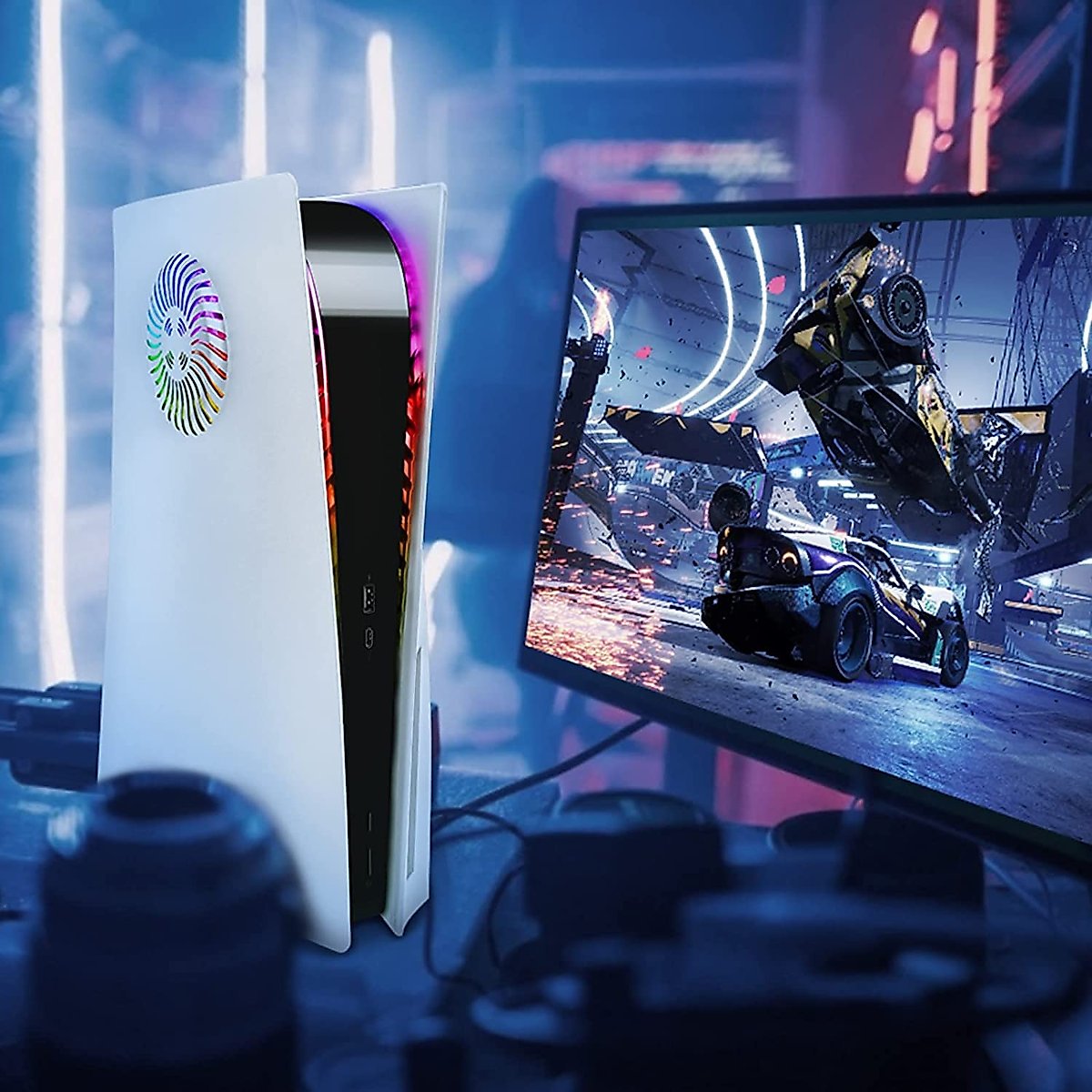Heiko Premium ABS Replacement Shell for PS5 Disc Edition, Upgrade Your Console with This Heiko Replacement Shell Featuring Cooling Vents and a Sleek Design, Easy to Install and fits Perfectly(White)
