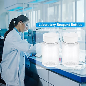 PATIKIL 30ml 1 Oz Wide Mouth Reagent Bottle, 30 Pack Storage Bottles Plastic Sample Containers for Home Laboratory