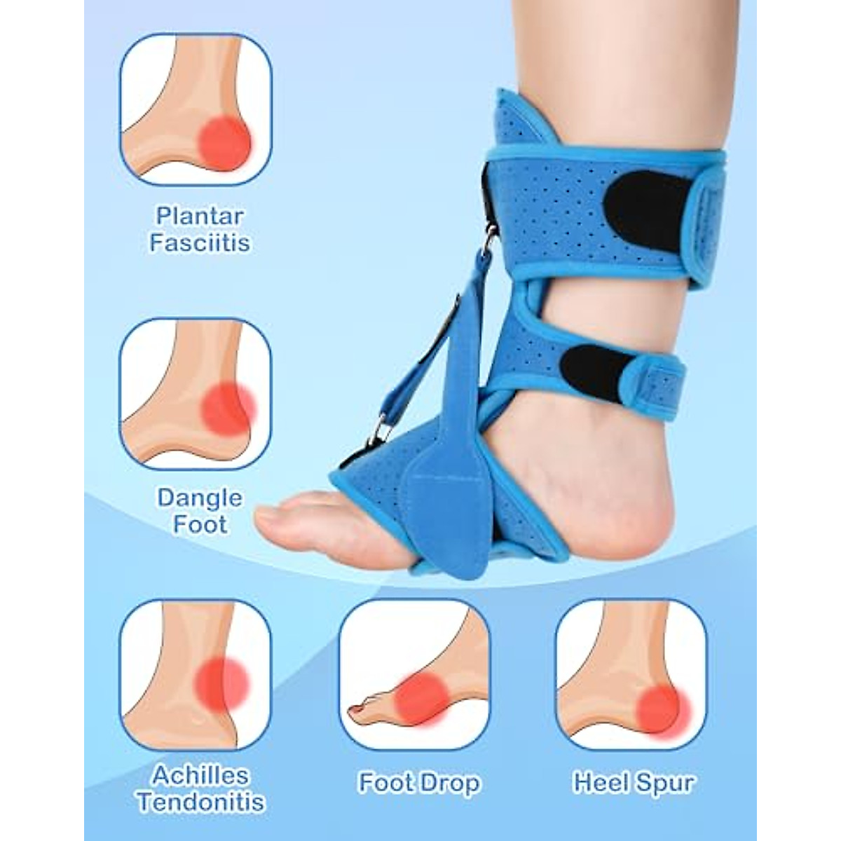 ABSKRYO 2 Pack Plantar Fasciitis Night Splint Sock Relief Plantar Fasciitis Brace with Arch Support