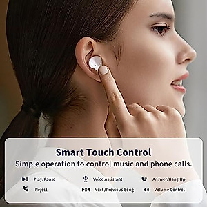 Wireless Earbuds,Bluetooth 5.3 Headphones Build in Noise Cancelling, Bluetooth Earbuds With LED Power Display, Hi-Fi Stereo, Touch Control, Waterproof/Sweatproof Wireless Headphones for iOS/Android