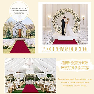 FUHSY Aisle Runner for Wedding Burgundy Carpet Runner Runway Rug 4x30FT Velvet Wedding Aisle Runners for Outsides Indoor Wedding Floor Runner Aisle Decorations for Graduation Prom Party Events