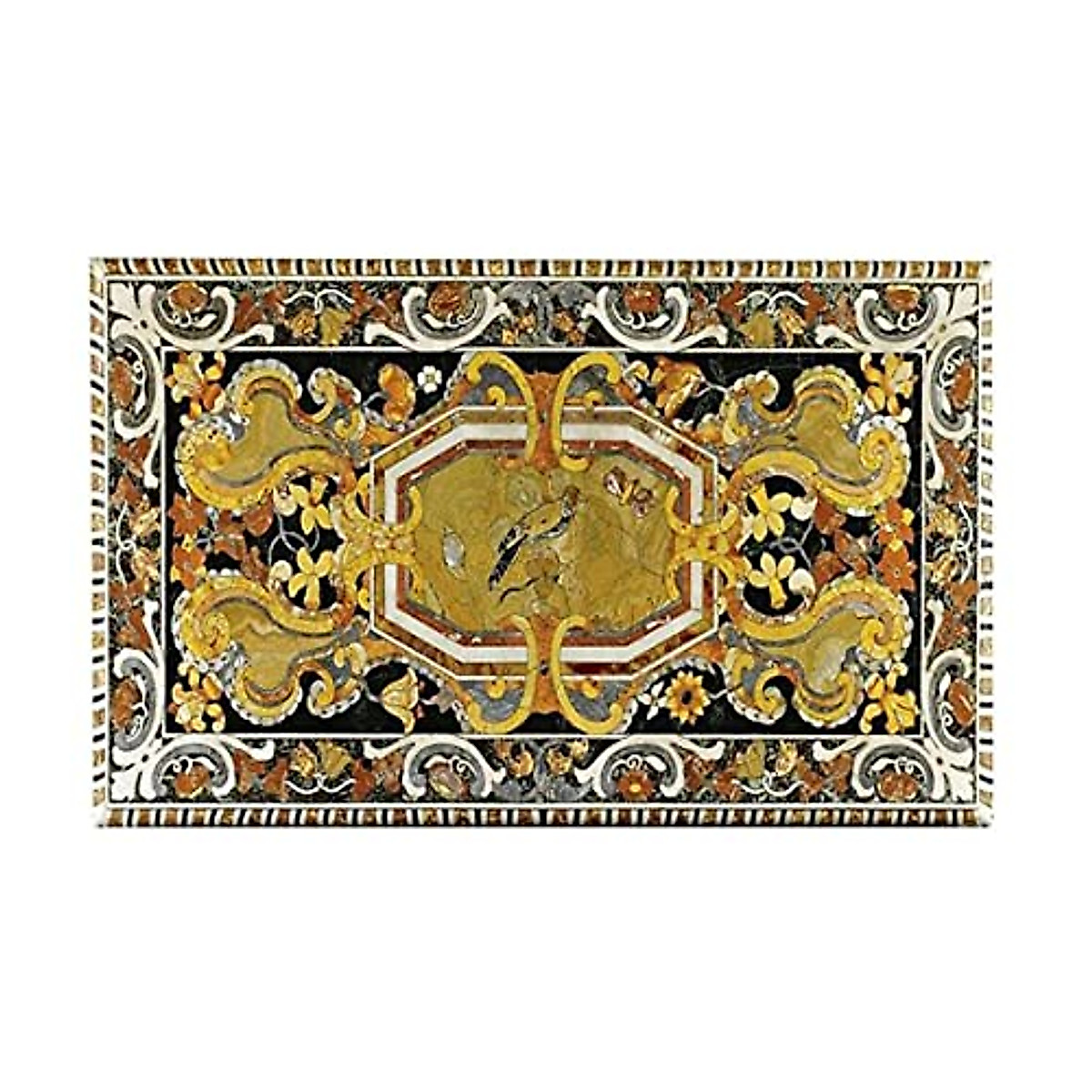 48" x 24" Inch Black Marble Dining Table/Coffee Table Italian Pietra Dura Design Outdoor Indoor Table, Office Table, Conference Table