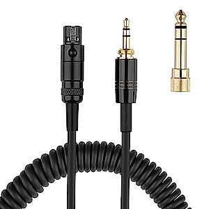Alitutumao Q701 Cable, Replacement Spring Coiled Audio Cable Cord Compatible with AKG K240, K240S, K240MK II, K702, K141, K171, K181, K271, MKII, M220, Pioneer HDJ-2000 Headphones with 6.35mm Adapter