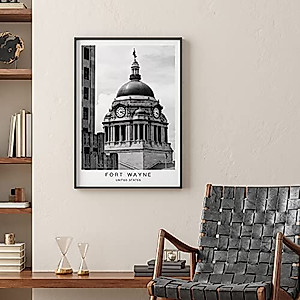 Dear Mapper Fort Wayne United States View Abstract Road Modern Map Art Minimalist Painting Black and White Canvas Line Art Print Poster Art Line Paintings Home Decor (Set of 3 Unframed) (16x24inch)