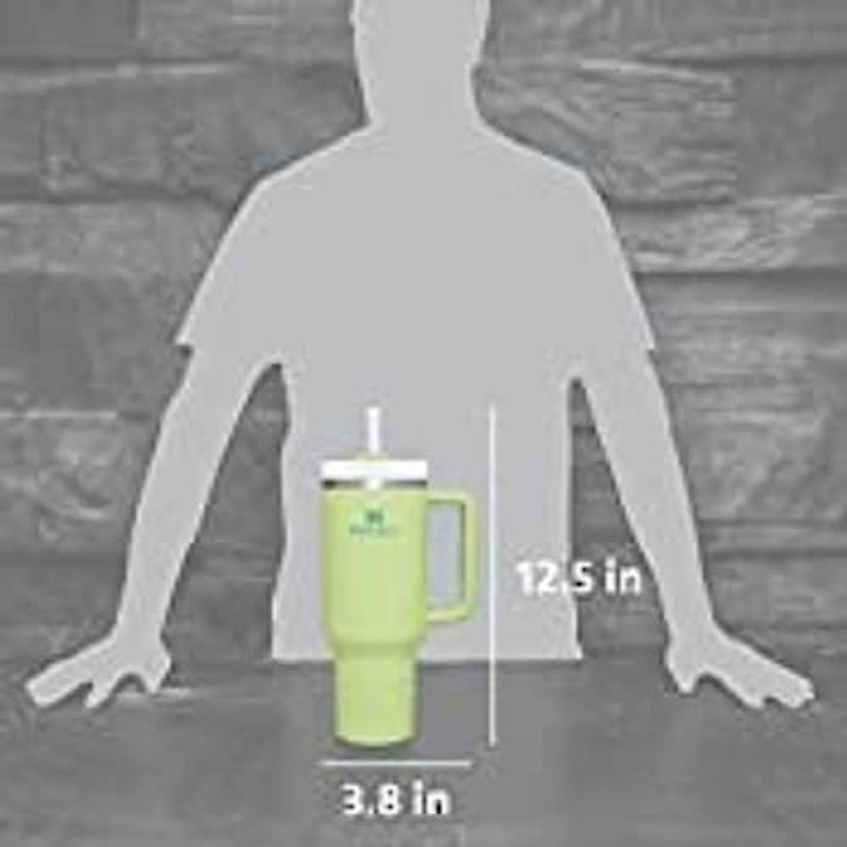 Stanley Quencher H2.0 Tumbler with Handle and Straw 40 oz | Flowstate 3-Position Lid | Cup Holder Compatible for Travel | Insulated Stainless Steel Cup | BPA-Free | Citron