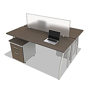 Linea Italia TR742MOC Trento Line Rectangular Desk, 59-1/8w x 23-5/8d x 29-1/2h, Mocha/Gray