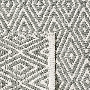SAFAVIEH Boston Collection 6' x 9' Grey BOS682E Handmade Flatweave Cotton Area Rug