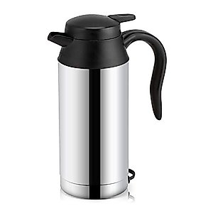 12v Car Kettle Water Boiler, 750ml Stainless Steel Car Heating Cup Electric Kettle for Car Travel Kettle Water Warmer Coffee Mug for Car