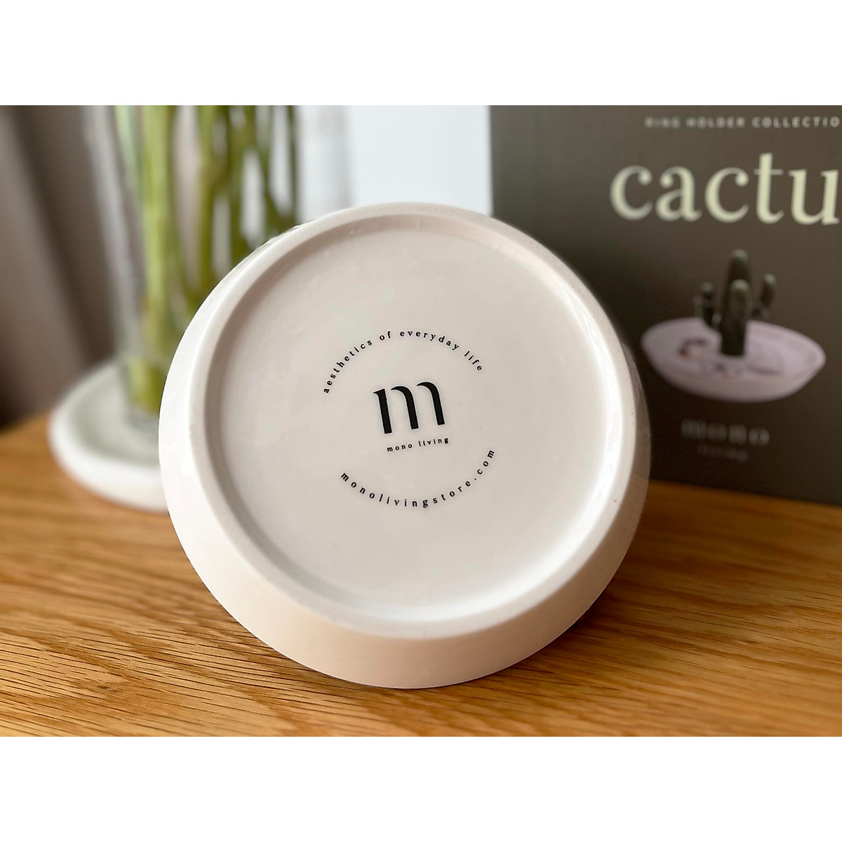 mono living Ceramic Cactus Ring Holder, Jewelry Tray, Ring Dish, Cute Tropical Decor, Trinket Rack, Christmas Thanksgiving Birthday Gift for Women