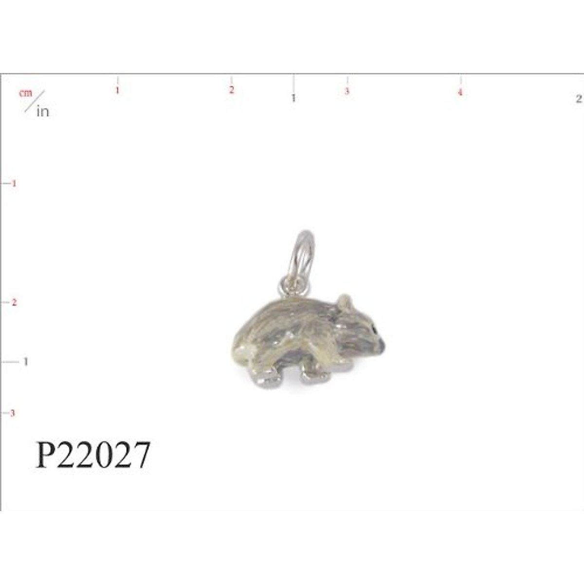 WithLoveSilver Sterling Silver 925 Cute Enamel 3D Wombat Pendant