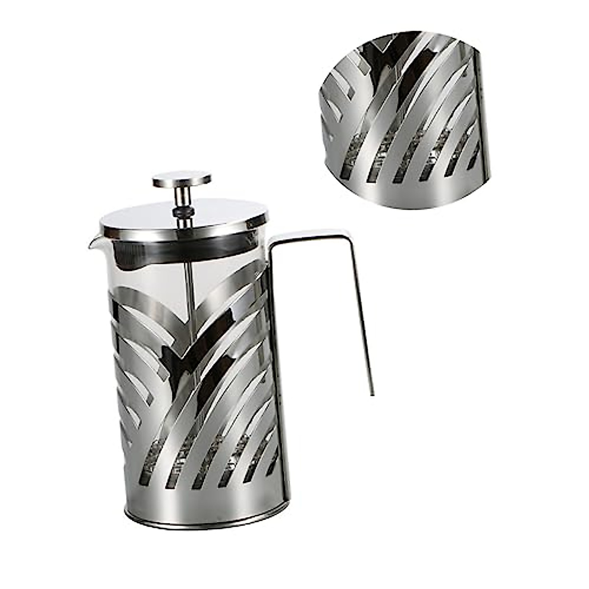 Mikinona 304 Heat Resistant Coffee Pot Concentrated Coffee Multi-function Coffee Pot Filter Teapot Machine Espresso Coffee Filter Pot Espresso Ground Coffee Fashion Coffee Pot Silver