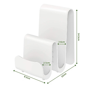 Pot Lid Organizer - Plastic Pot Lid Holder - 3-layer Storage Rack - Small and Compact Pot Lid Stand (4.7"W) in Cabinets or Kitchen Countertops - White