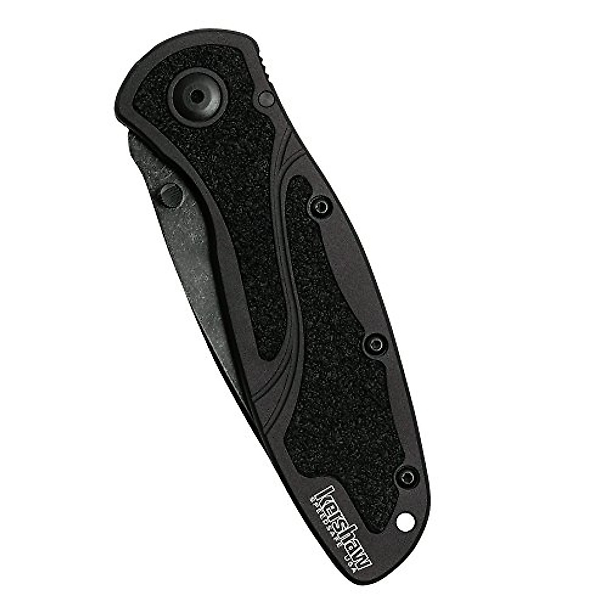 Kershaw Blur BlackWash Pocketknife, 3.4" Sandvik 14C28N Stainless Steel Recurved Blade, Assisted Thumb-Stud Opening EDC