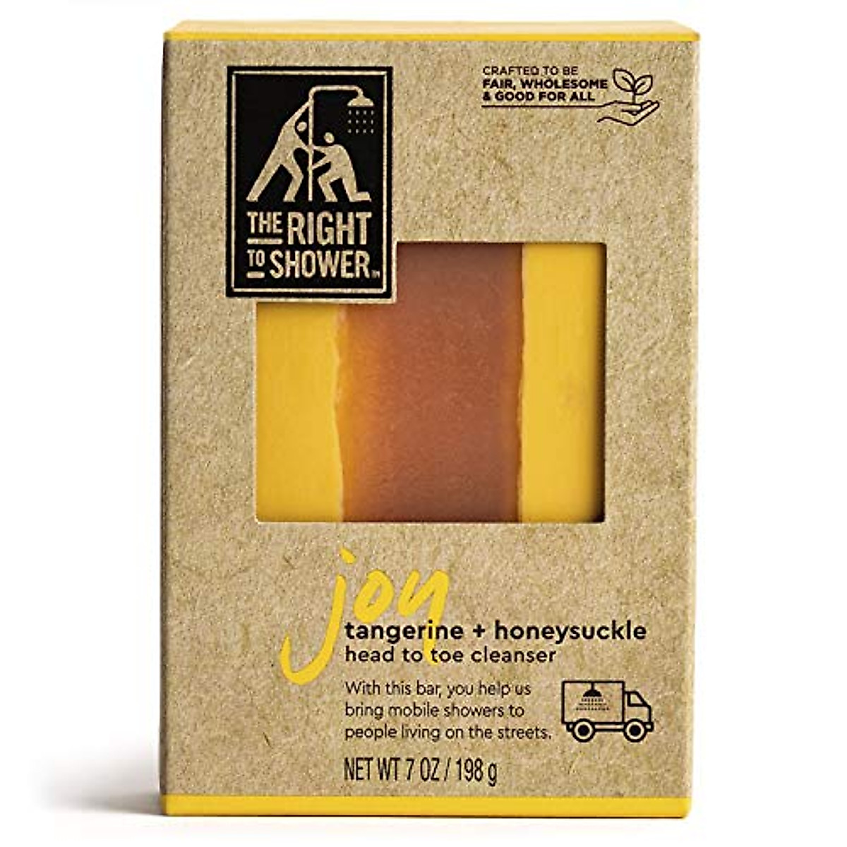 The Right to Shower Joy Shampoo Bar Bar Soap Tangerine and Honeysuckle Vegan oz, tangerine,honeysuckle, 7 Ounce