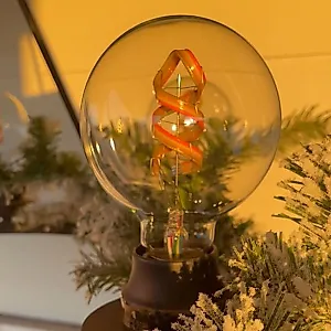 Feit Electric 60 Watt Equivalent Smart Filament Globe Bulb, Spiral Filament WiFi Dimmable, Works with Alexa and Google Assistant No Hub Required, G30 Vanity LED Smart Light Bulb G3060/RGBW/FIL/AG
