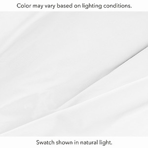 Nate Home by Nate Berkus 200TC 3-Piece Cotton Percale Duvet Cover | Crisp, Cool, Breathable Bedding Set from mDesign - Full/Queen Size - 1 Duvet Cover/2 Pillow Shams, Snow (White)