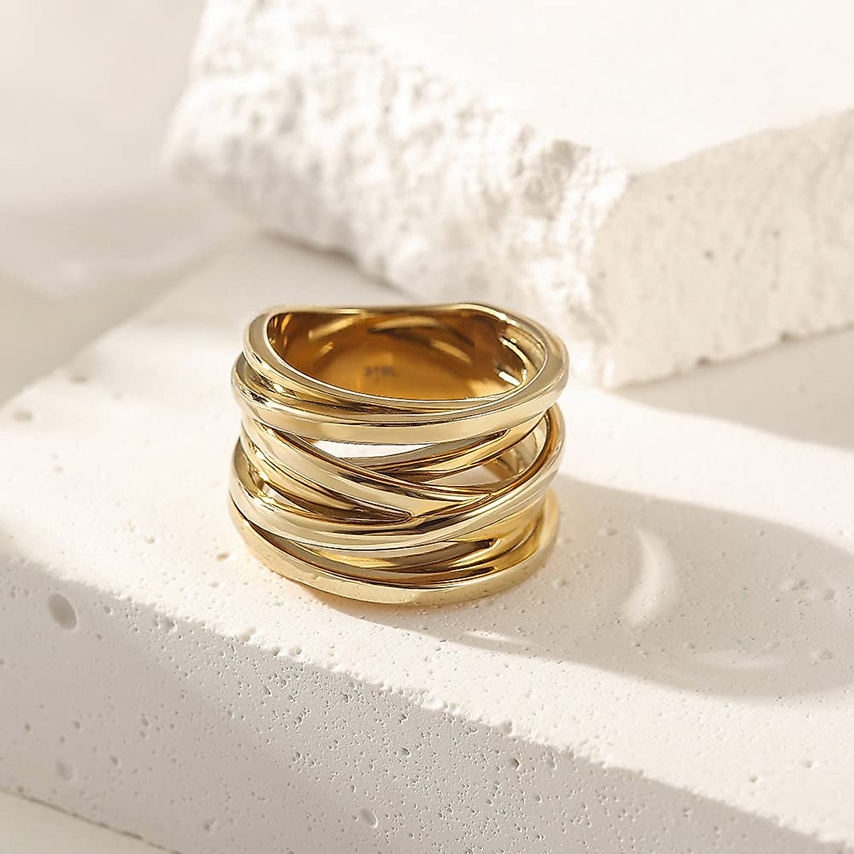 Jinbaoying Knot Cross Ring Enhancers for Women Statement Funky Trendy Love Fashion Engagement Ring Stainless Steel Silver Gold Rose Gold Plated Friendship Ring