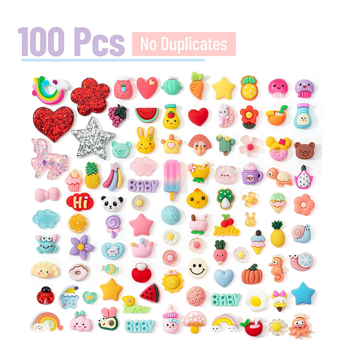 Mr. Pen- Slime Charms, 100pcs, Resin Charms, Charms for Slime, Cute Charms, Flatback Resin Charms, Fake Candy Charms, Flatback Charms, Resin Flatback Charms, Flat Back Resin Charms, Easter Egg Fillers