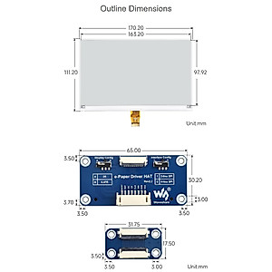 7.5 inch E-Ink display e-Paper HAT Resolution 800×480 SPI interface for Raspberry Pi 3 2 Zero W WH Jetson Nano Arduino @XYGStudy