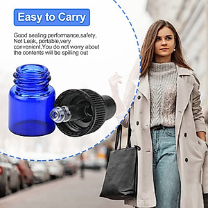 Cobalt Blue Glass Dropper For Essential Oils,1ml(1/4 Dram) Pack of 100,Glass Sample Bottle With Glass Eye Dropper Dispenser,Empty Glass Tube Vials Aromatherapy Container-Pipette&Funnel Included