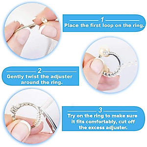 Invisible Ring Size Adjuster 2 Sizes of 12 Packs, Silicone Ring Size Adjuster for Loose Rings,for Men and Women,Spiral Silicone Tightener Fits Most Round Rings(6+6)